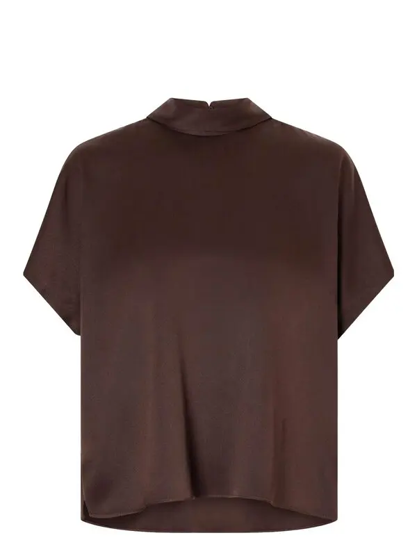 Brunello Cucinelli Draped Tie Back Shirt - Dark Brown