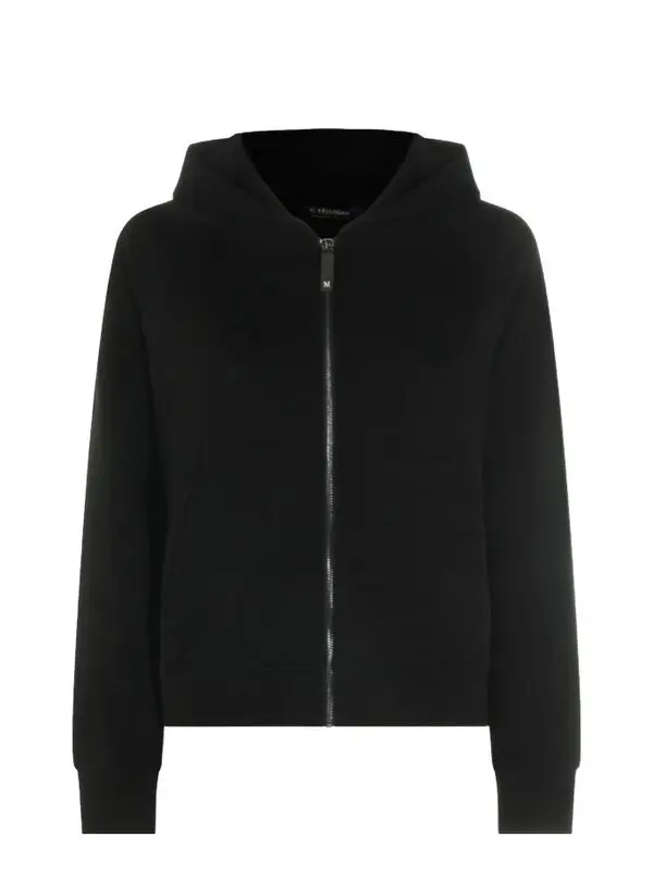 Max Mara Long Sleeve Zippered Hooded Sweatshirt - Black