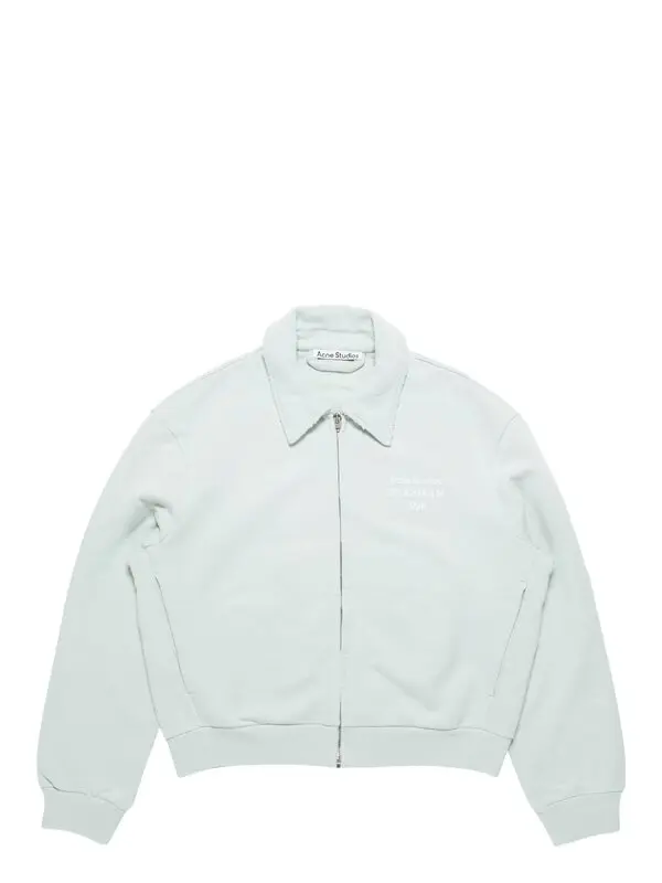 Acne Studios Zip-up Cardigan With Vintage Spray-dye Finish - Light Mint