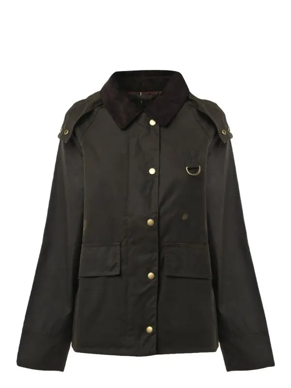 Barbour Avon Hooded Waxed Jacket - Black
