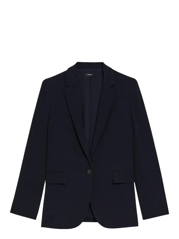Theory Single-breasted Plissé Blazer - Black