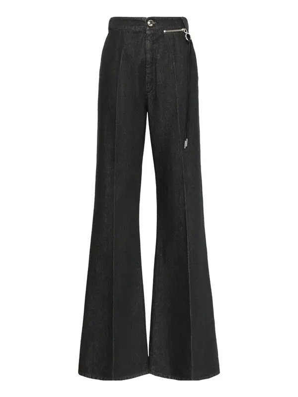 Sportmax Wide Leg Denim Trousers - Black