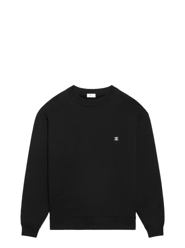 Celine Cotton Fleece Sweatshirt - Black/white/red