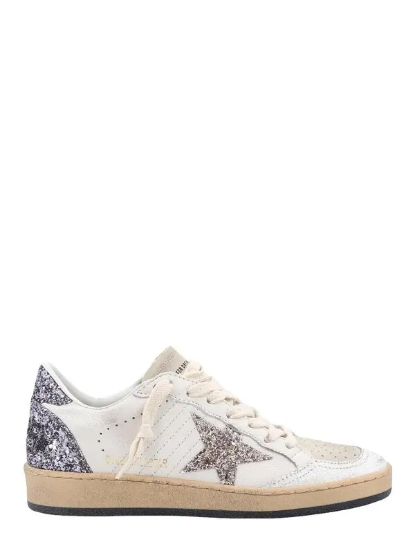 GOLDEN GOOSE Ballstar Glittered Sneakers - White