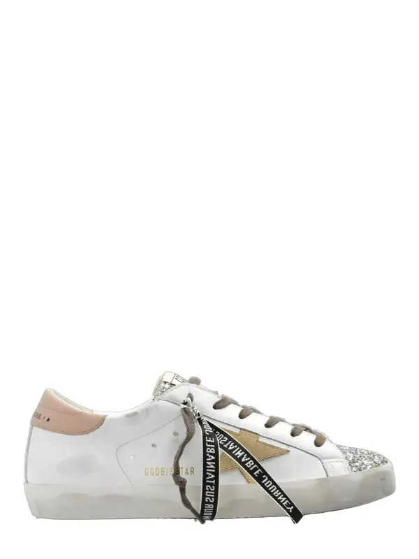 GOLDEN GOOSE Glittered Star Patch Sneakers - White