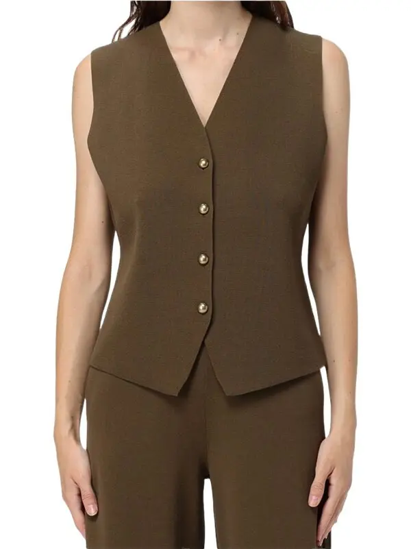 Max Mara Sleeveless V-neck Vest - Brown