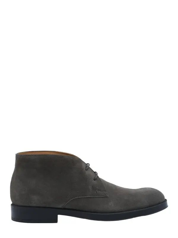 TOD'S Lace-up Ankle Boots With Embossed Pattern - Black