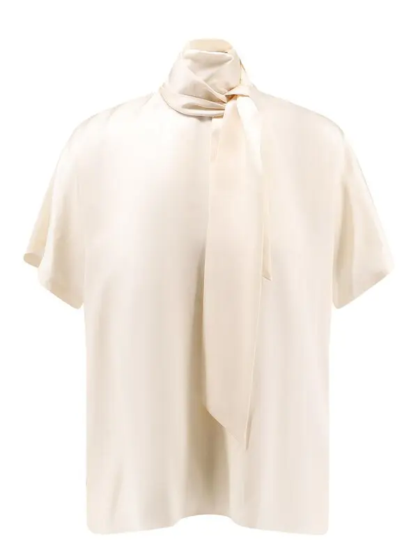 Brunello Cucinelli High-neck Silk Blouse - No