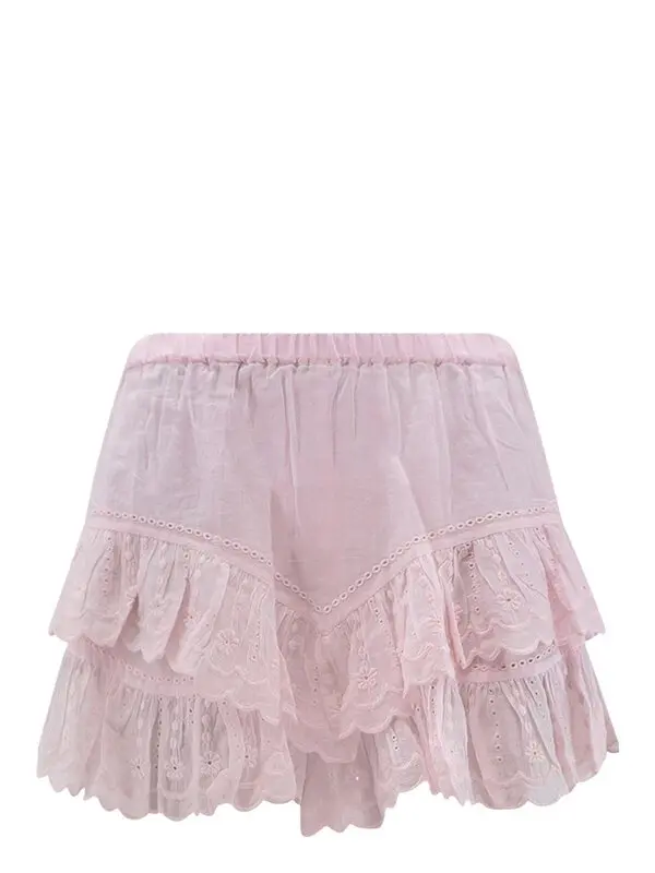 Isabel Marant Étoile Flounced Embroidered Shorts - Light Pink