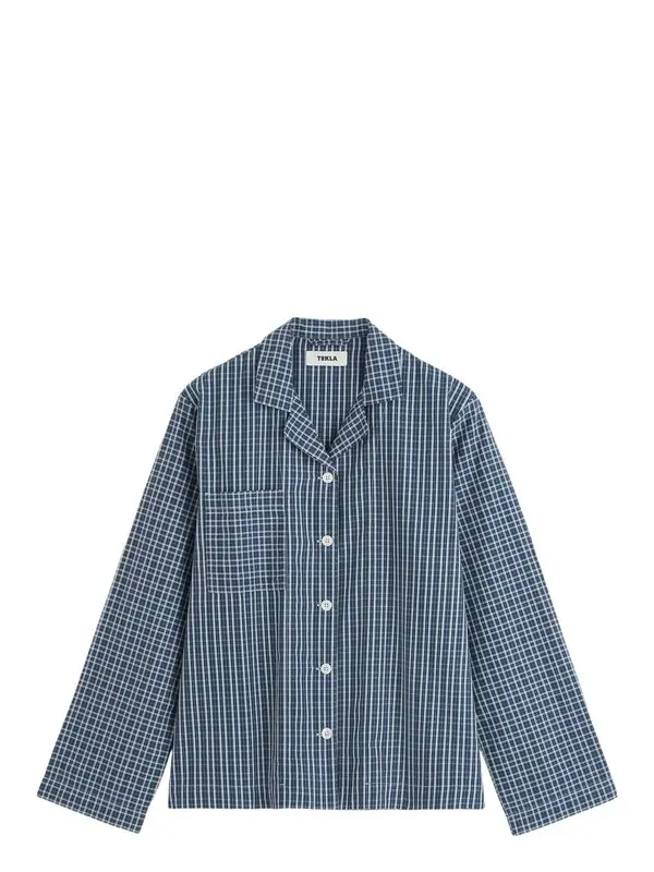 TEKLA Plaid Shirt Pajamas - Blue