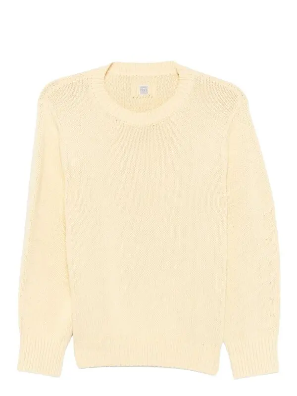 TOTEME Crew Neck Ribbed Sweater - Nude