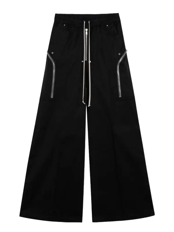 Rick Owens Wide-leg Drawstring Pants With Zippered Pocket - Black