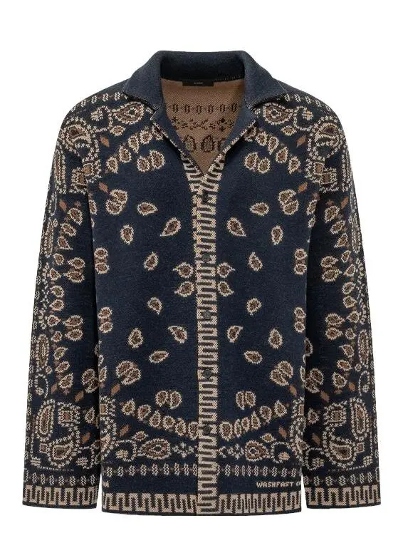 Alanui Bandana Jacquard Polo Shirt - Black