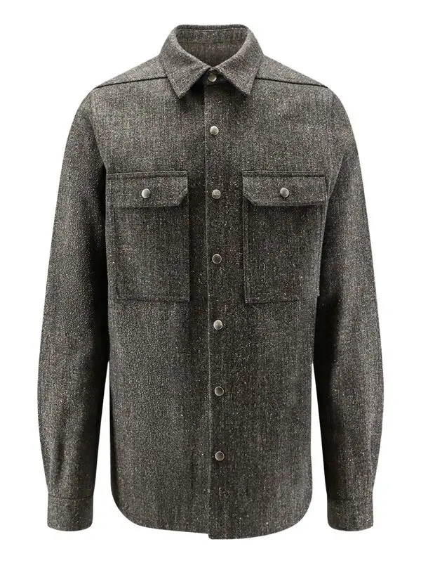 Rick Owens Collared Long-sleeved Casual Jacket - Black