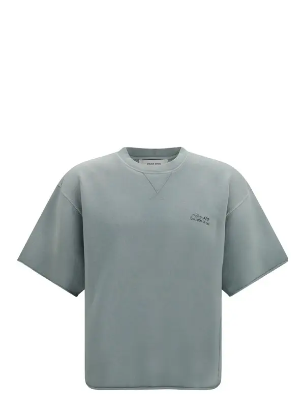 GOLDEN GOOSE Logo Printed Crewneck T-shirt - Gray