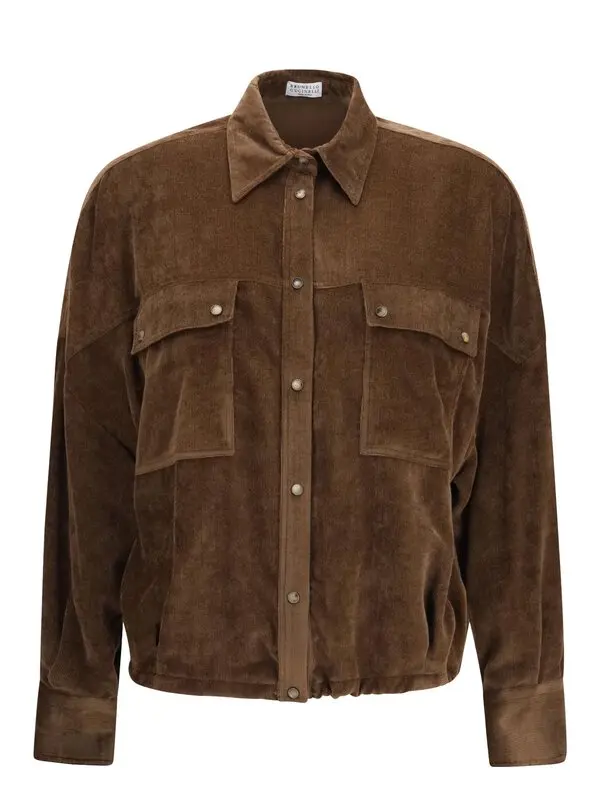 Brunello Cucinelli Long-sleeved Buttoned Shirt - Brown