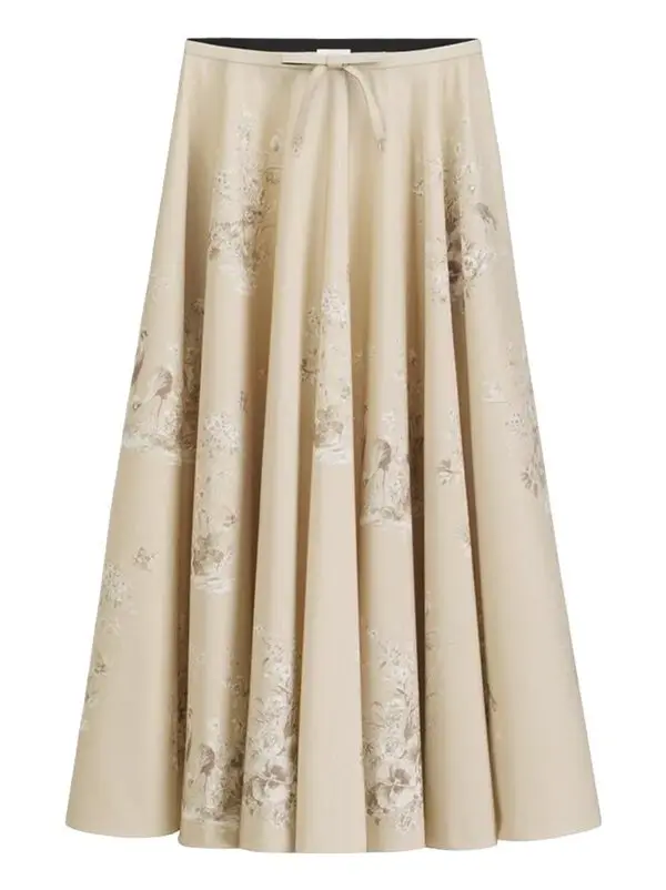 Dior Riviera Mid-length Flared Skirt - Beige