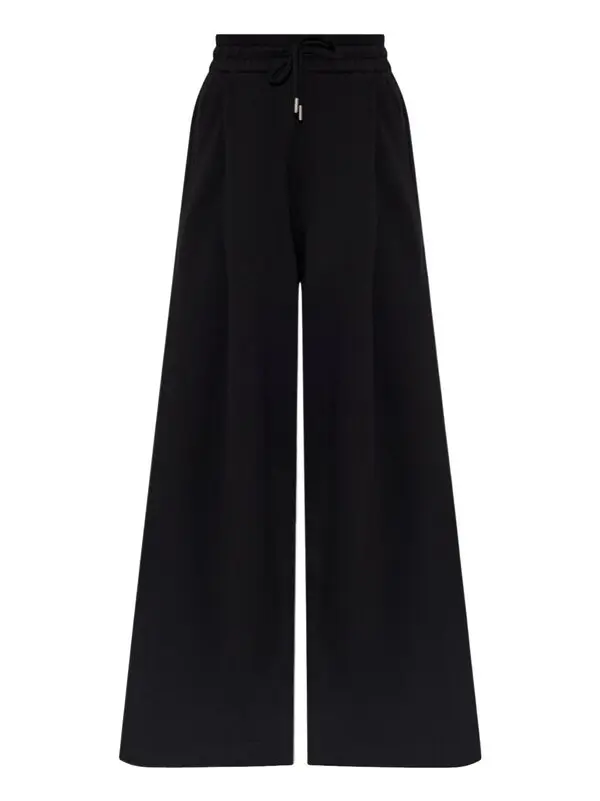 Dries Van Noten Wide-leg Athletic Pants With Drawstring Waist - Black