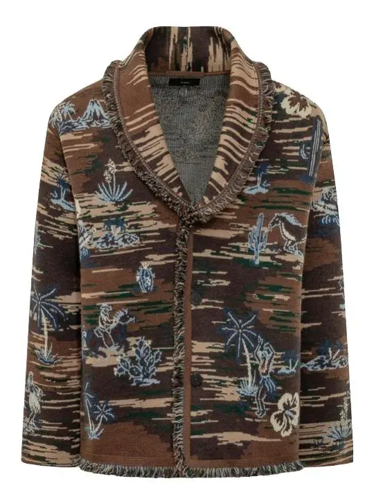 Alanui Tex-hawaii Jacquard Cardigan - Black