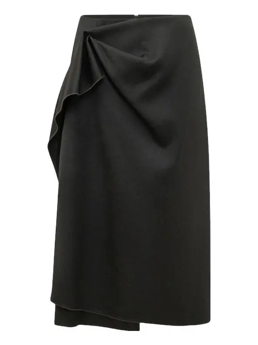 LANVIN Draped Midi Skirt - Black