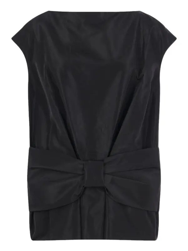 Simone Rocha Bow Detail Peplum Top - Black