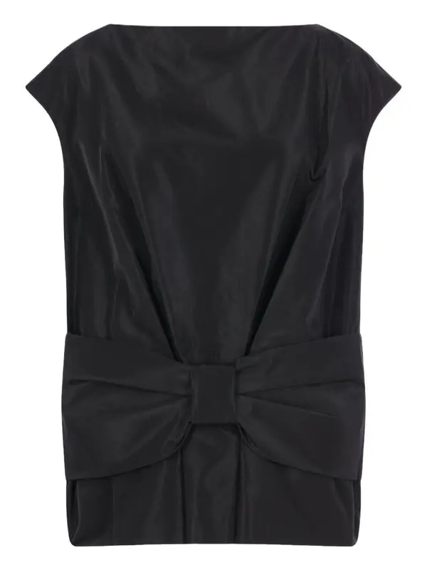 Simone Rocha Bow-detail Peplum Top - Black