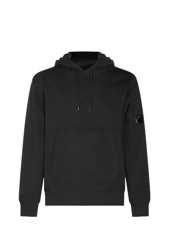 C.P. COMPANY Long-sleeve Hooded Sweatshirt - Black
