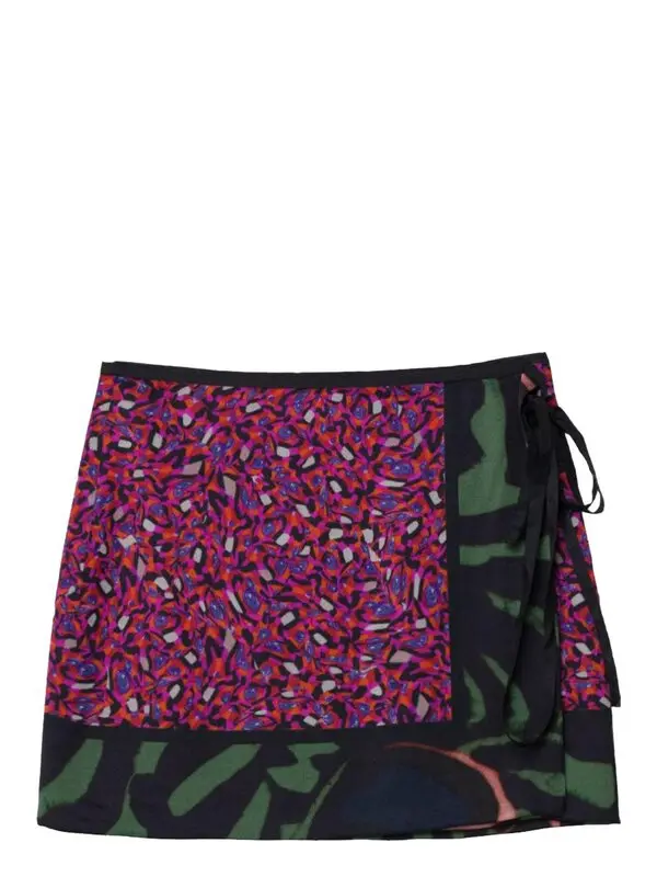 Dries Van Noten Printed Wrap Skirt - Black