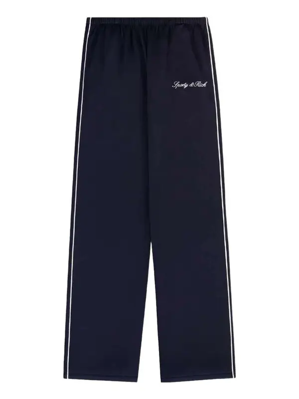 SPORTY  RICH Sporty & Rich Straight-leg Trousers With Side Stripes - Black