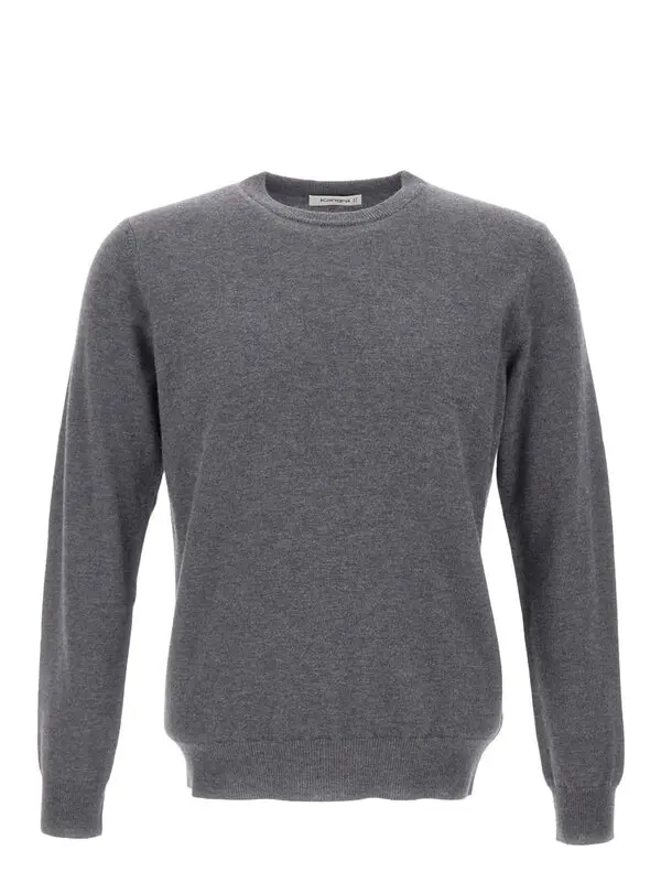 KANGRA Ribbed Trim Knitted Sweater - Black