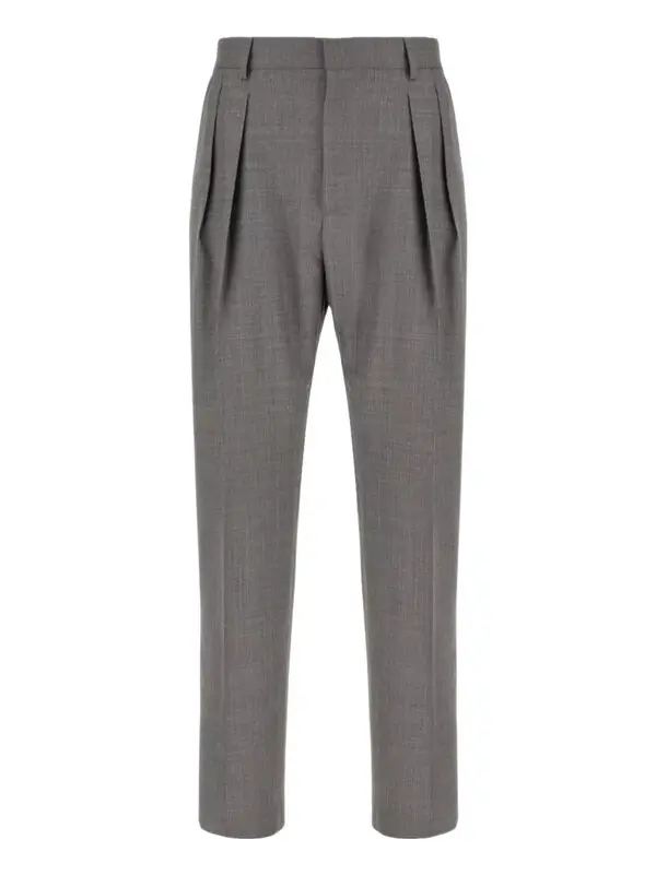 Paul Smith Embroidered Wool Tailored Trousers - Grey