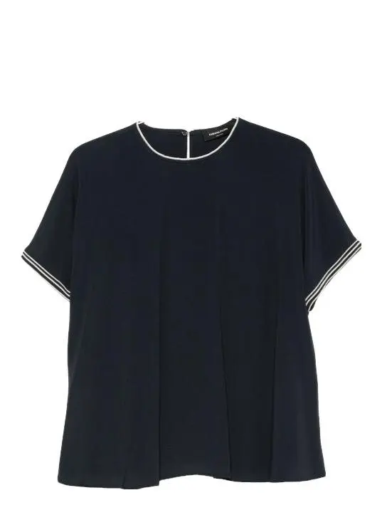 Fabiana Filippi Striped Trim T-shirt - Navy