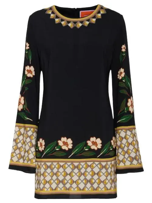 La DoubleJ Supreme Swing Mini Dress With Flared Sleeves - Black