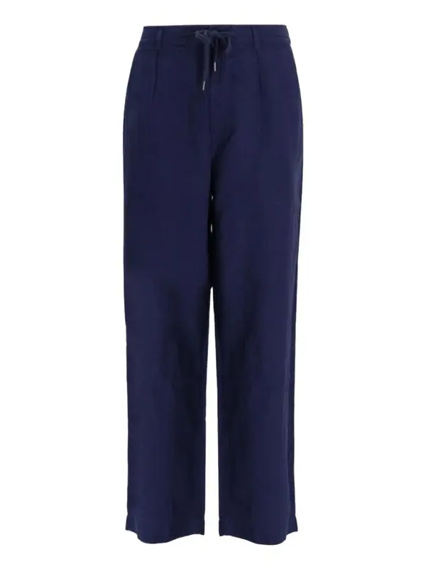 Polo Ralph Lauren Linen Drawstring Trousers - Black
