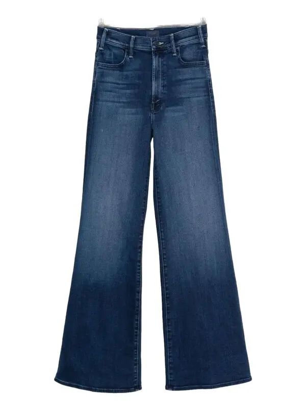 MOTHER Belt Loop Jeans High Rise Wide Leg - Blue