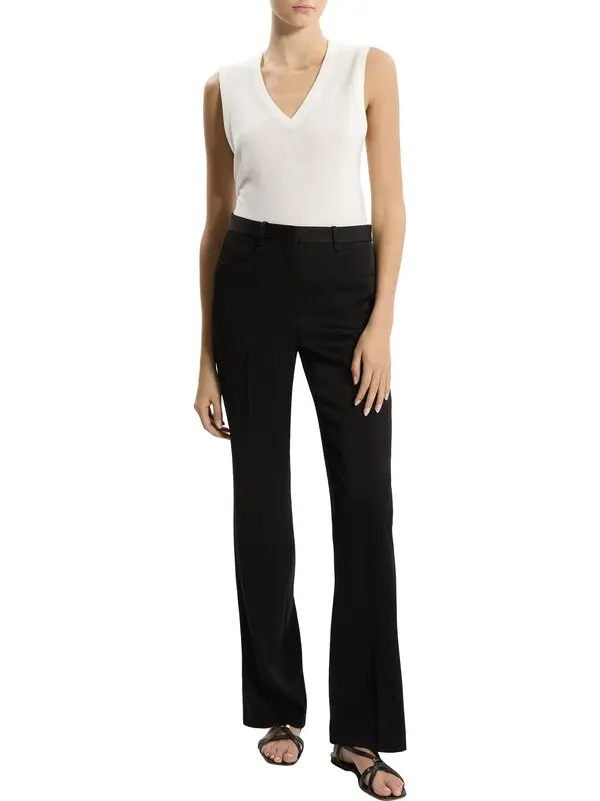 Theory Satin Slim Straight-leg Pants - Black