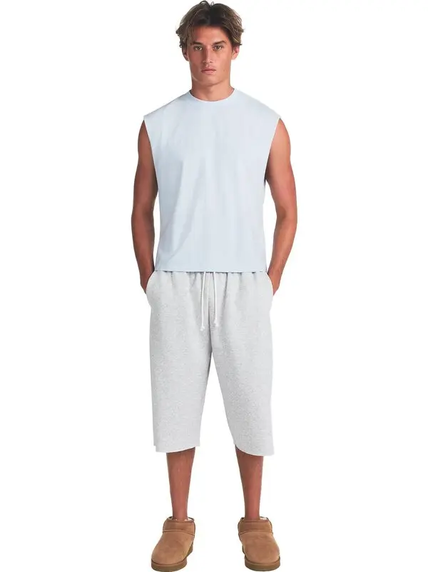 SKIMS Cropped Muscle Tank Top | Blue | | Heavyweight Cotton - Atmosphere