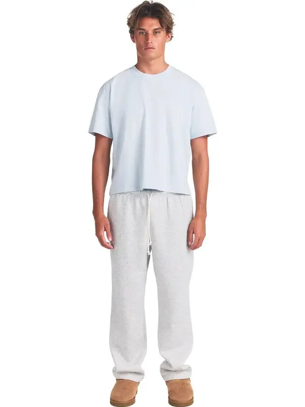 SKIMS Relaxed Cropped Crewneck | Blue | | Heavyweight Cotton - Atmosphere