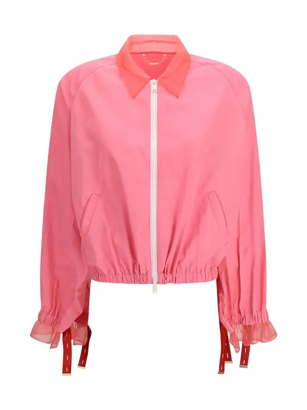 Fendi Technical Viscose Bomber Jacket - Pink