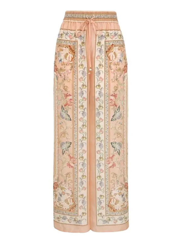 Zimmermann Roselight Silk Trousers - Pink