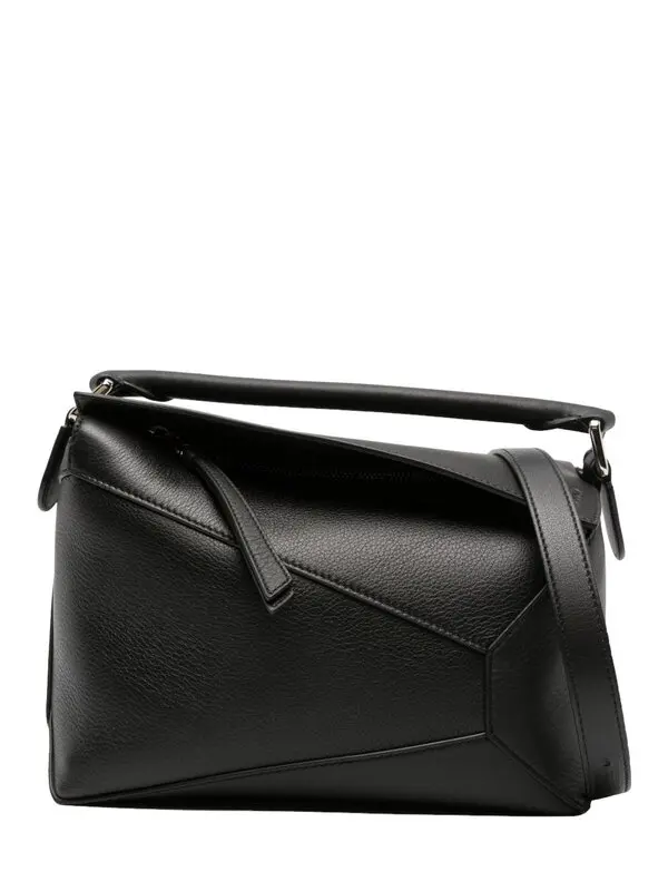 Loewe Small Puzzle Edge Leather Handbag - Black