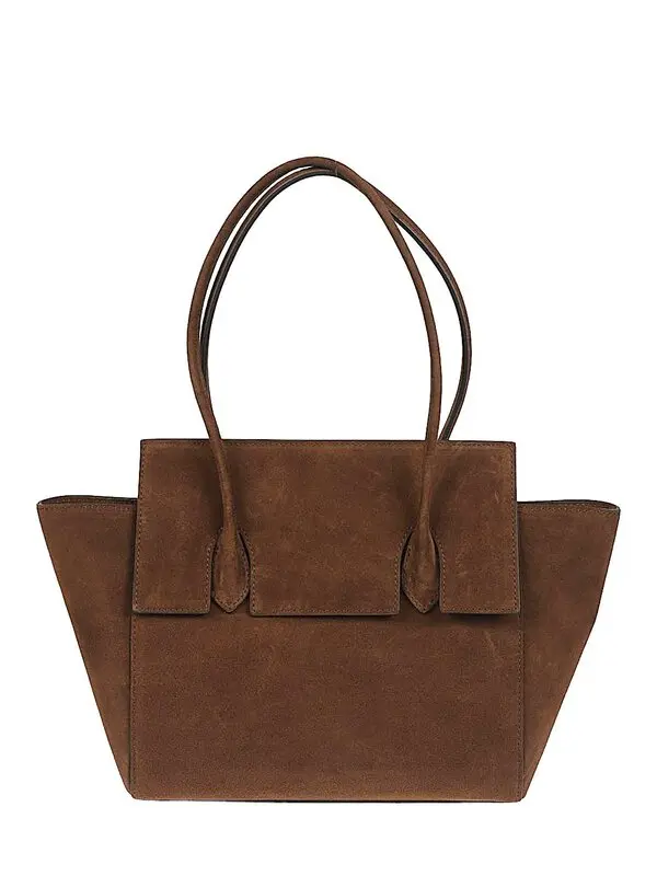 ROUNN Felice Flap Leather Tote Bag - Brown