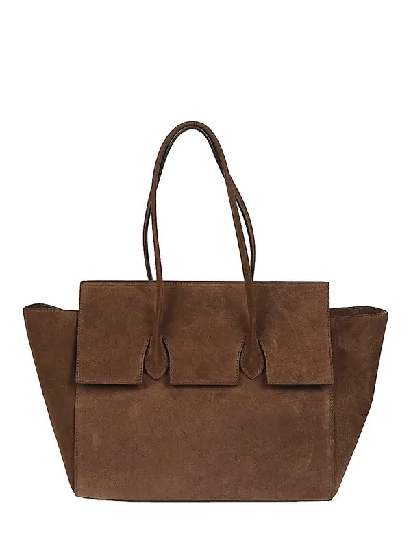 ROUNN Felice Flap Leather Tote Bag - Brown