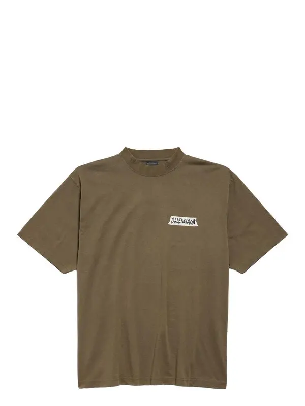 Balenciaga Masking Tape Medium Fit T-shirt - Green
