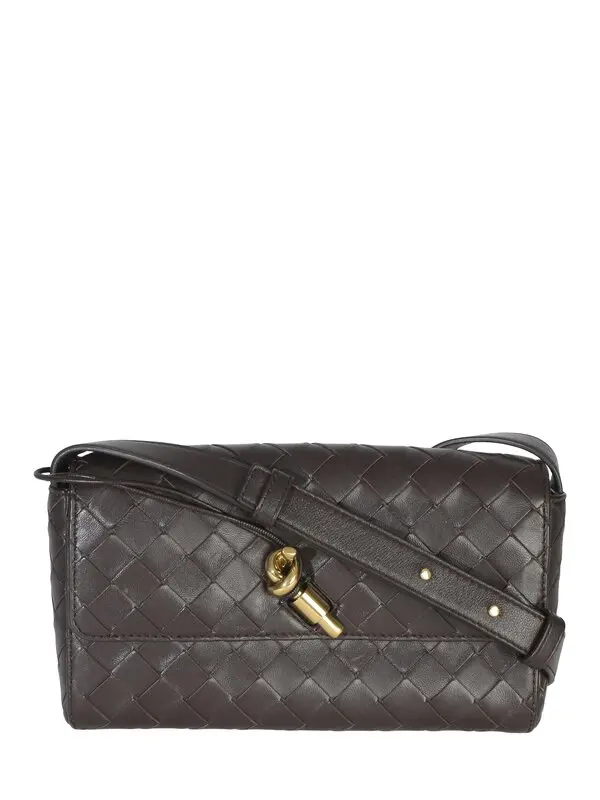 Bottega Veneta Fondant Nappa Leather Andiamo Crossbody Bag - Brown