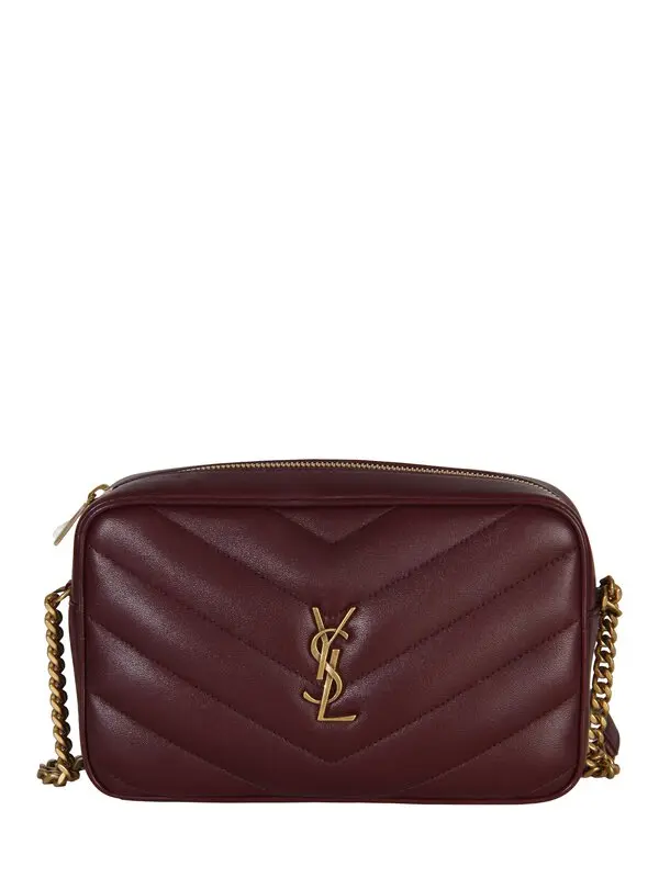 Saint Laurent Quilted Lambskin Camera Bag - Red