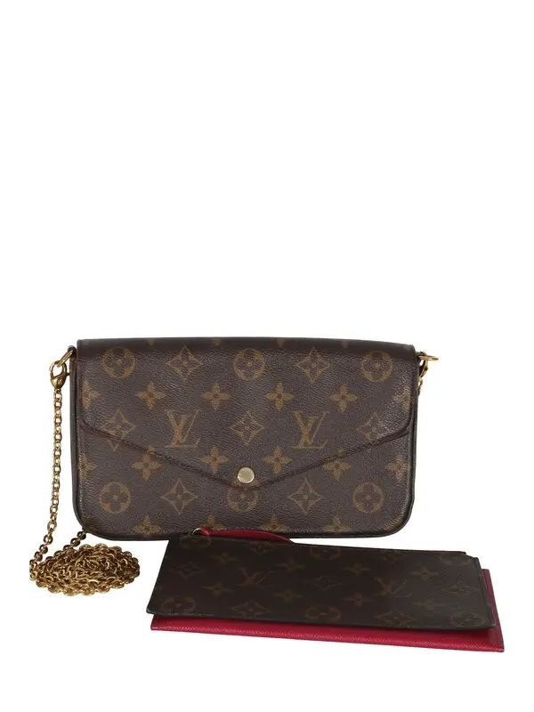 LOUIS VUITTON Monogram Canvas Felicie Pochette Shoulder Bag - Brown
