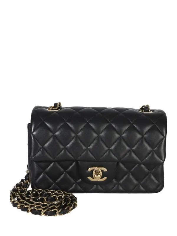 Chanel Quilted Lambskin Rectangular Flap Bag - Black