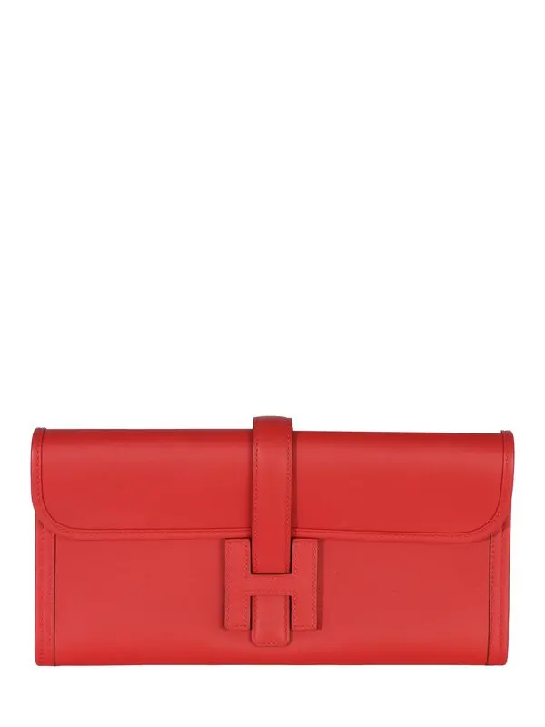 Hermès Jige Elan Clutch - Red