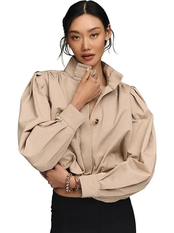 English Factory Shirred Trench Jacket - Beige